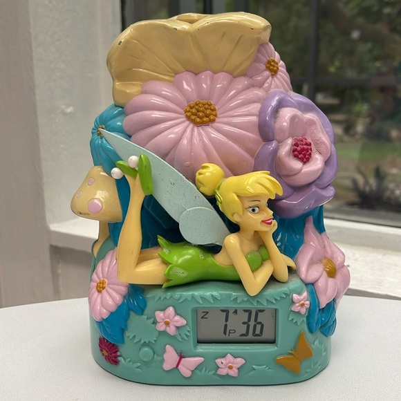 Disney | Accessories | Disney Tinker Bell Alarm Clock Projector Digital ...